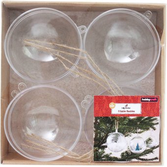 Fillable Baubles 8cm 4 Pack | Hobbycraft