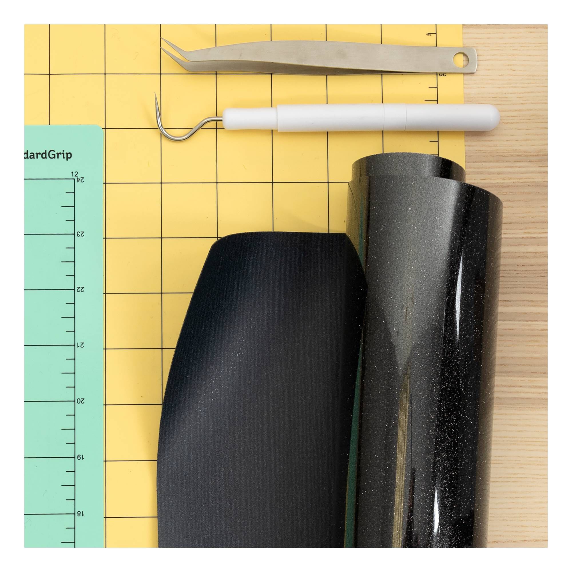 Siser Black Glitter Heat Transfer Vinyl 30cm x 50cm | Hobbycraft