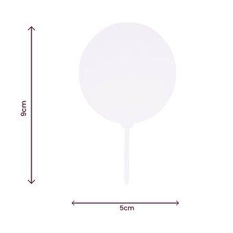 Clear Round Acrylic Cake Toppers 5cm x 9cm 5 Pack | Hobbycraft