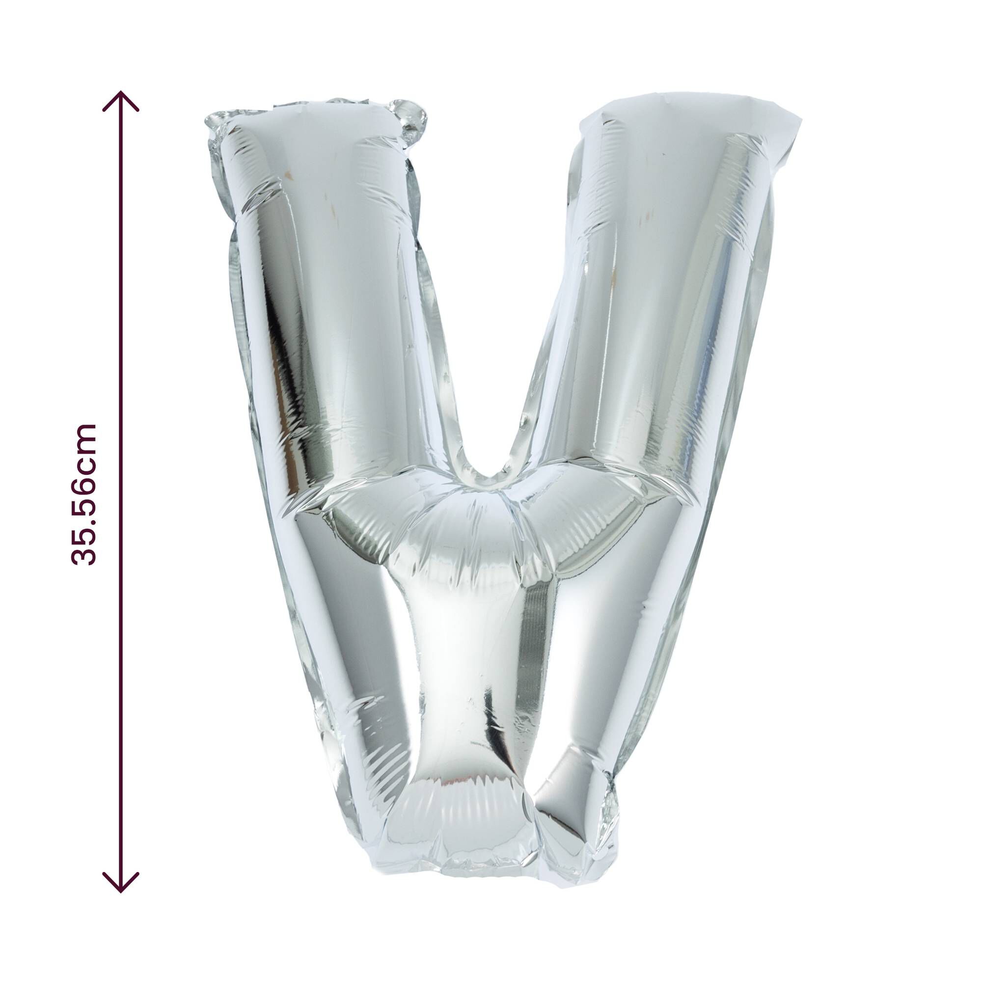 Silver Foil Letter V Balloon | Hobbycraft