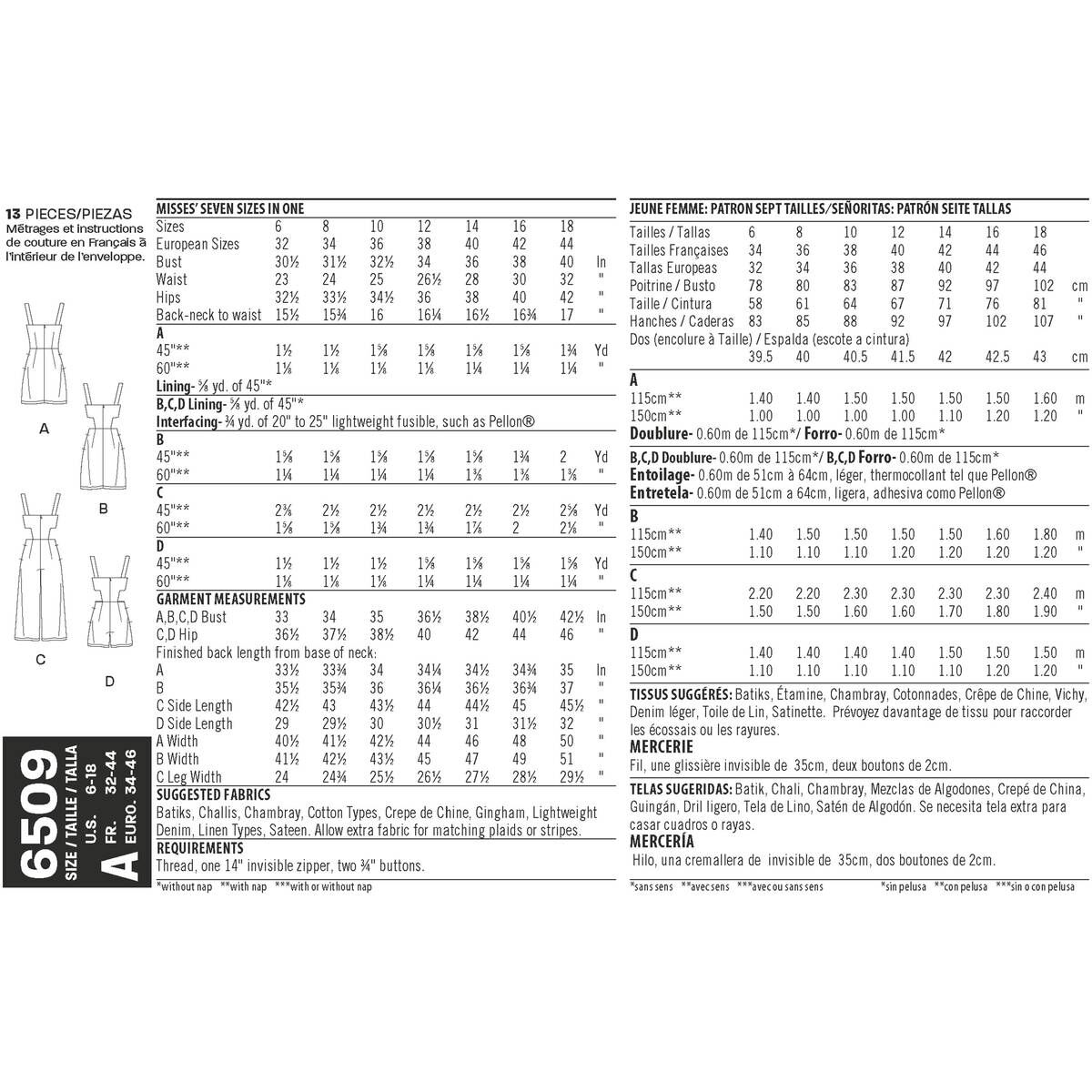 New Look Jumpsuit and Dress Sewing Pattern 6509 (6-18) | Hobbycraft