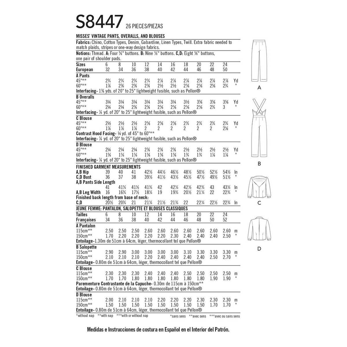 Simplicity Vintage Separates Sewing Pattern S8447 (6-14) | Hobbycraft