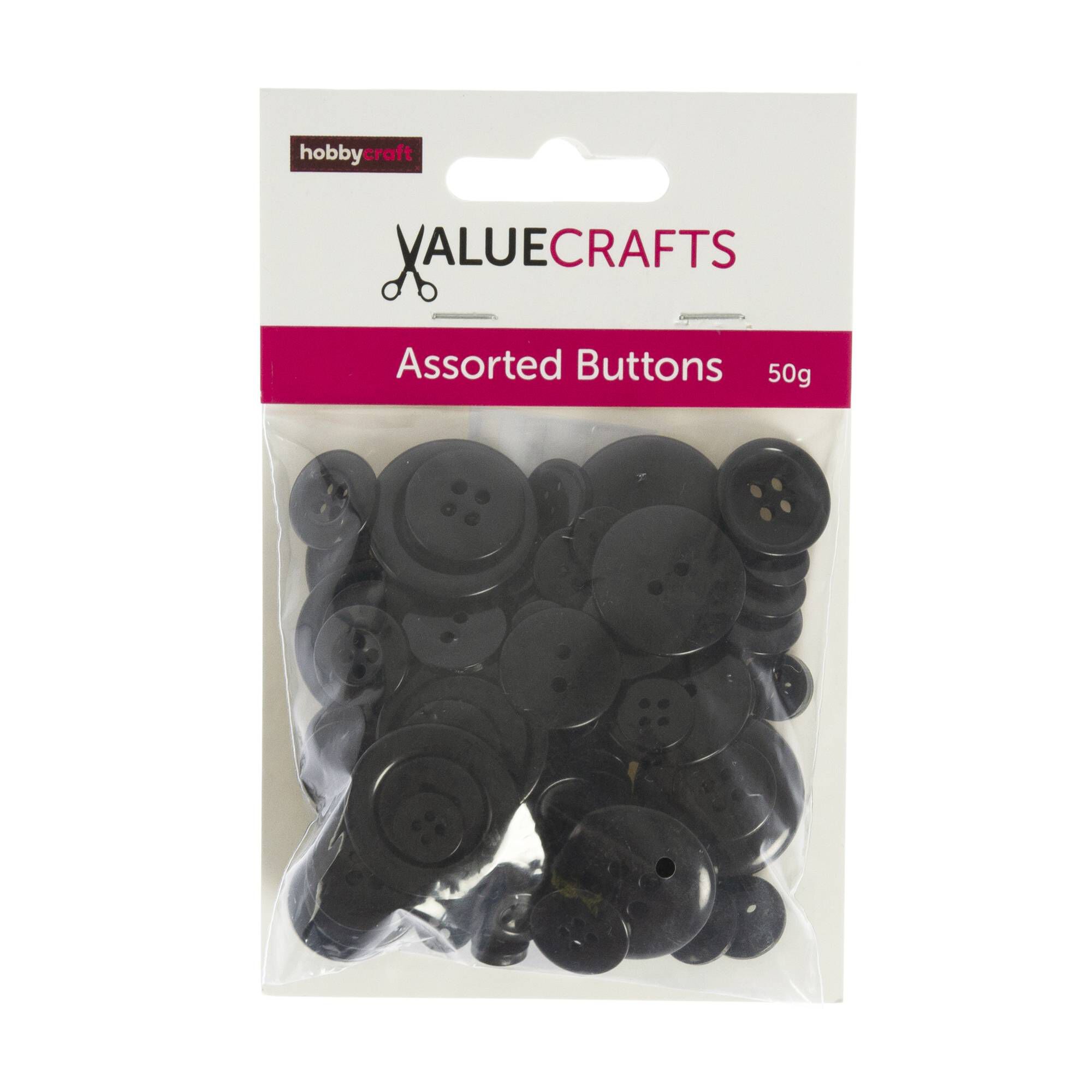 Black Buttons Pack 50g | Hobbycraft