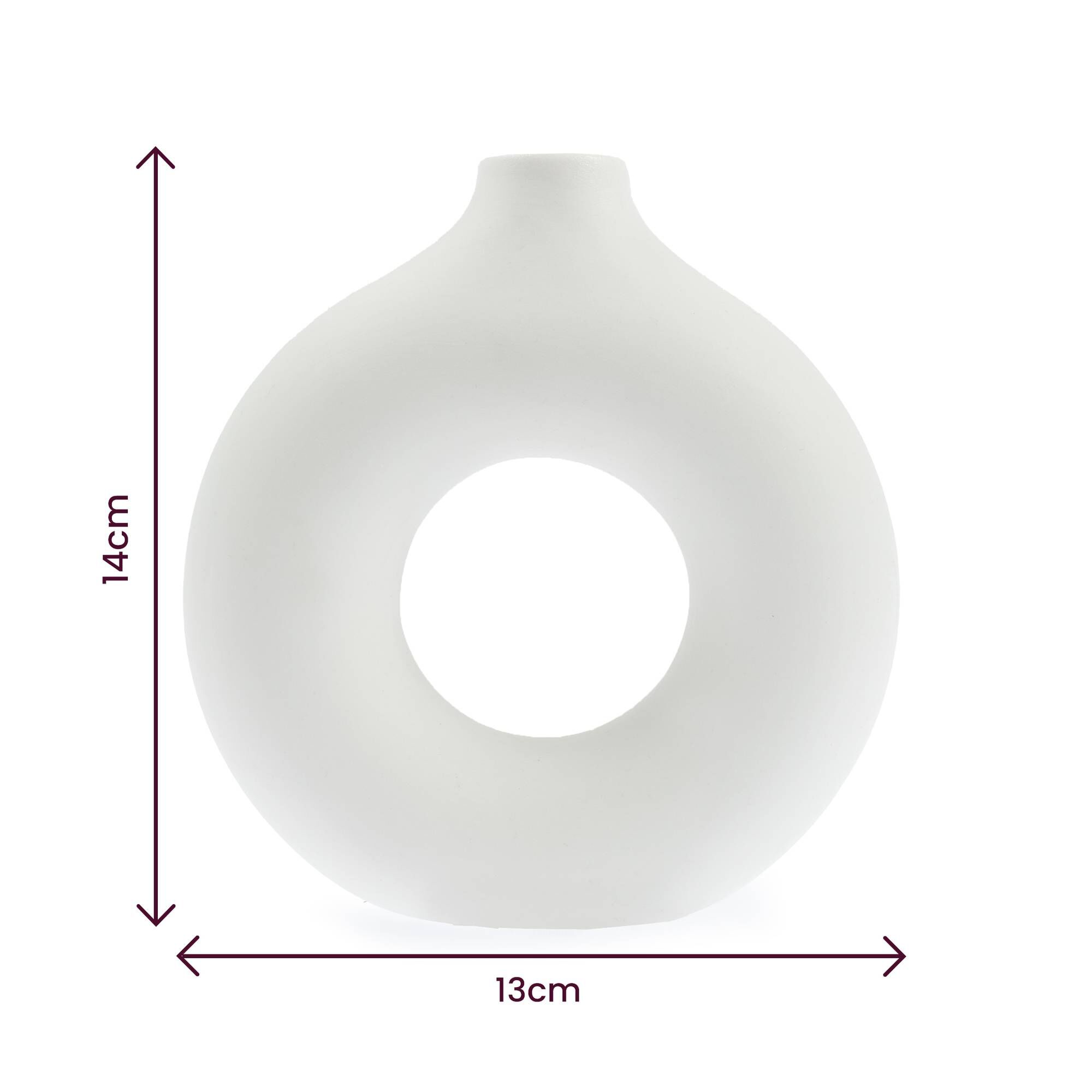 Ceramic Round Vase with Hole 13cm x 14cm | Hobbycraft