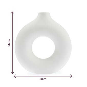 Ceramic Round Vase with Hole 13cm x 14cm | Hobbycraft