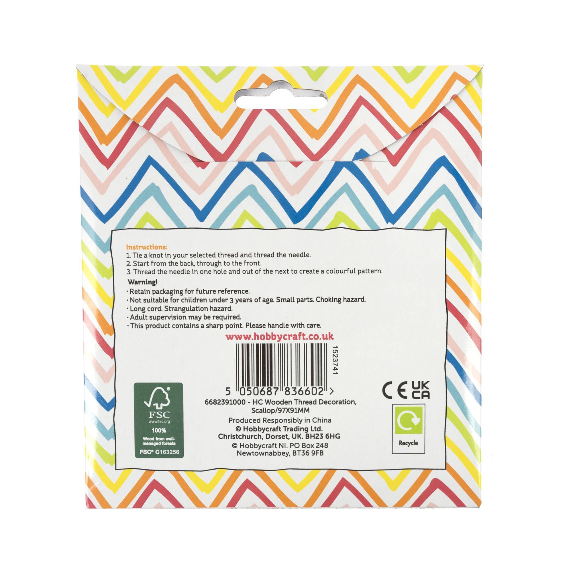 Scallop Wooden Threading Kit | Hobbycraft