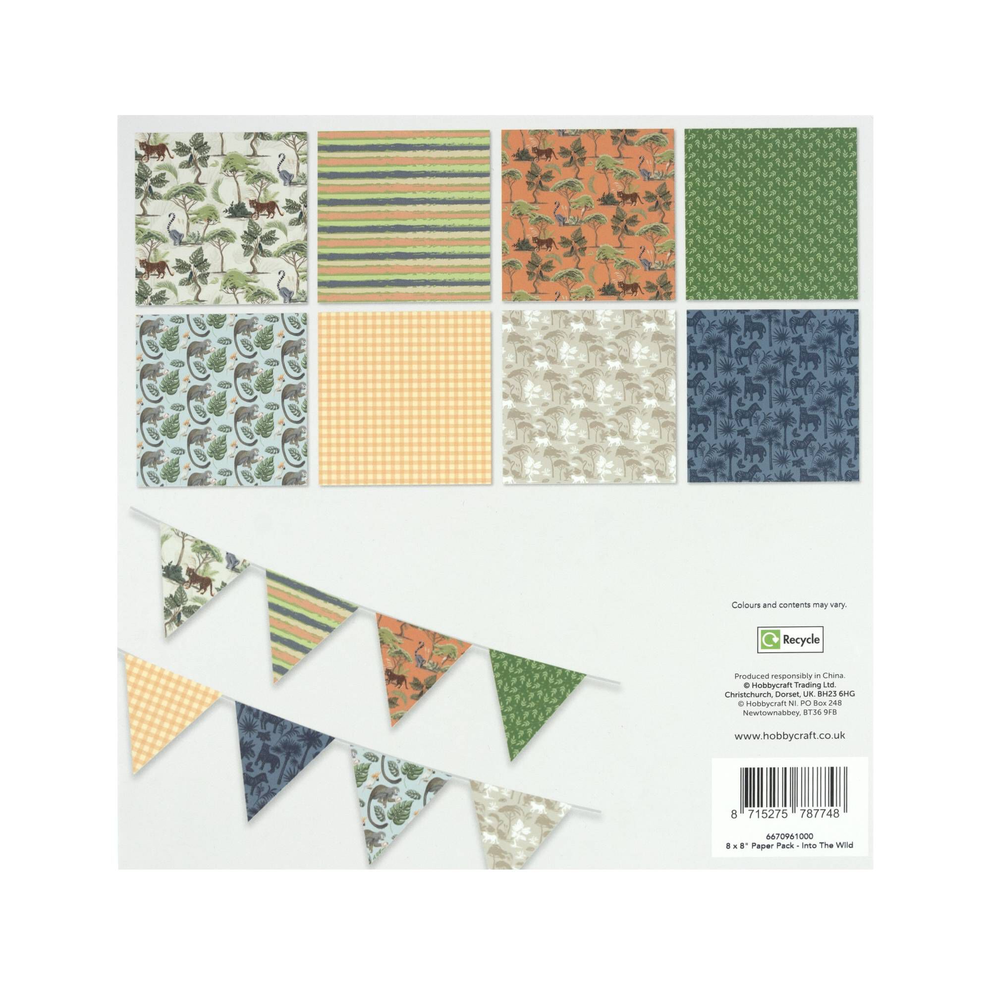 Into The Wild 8 x 8 Inches Paper Pack 32 Sheets | Hobbycraft