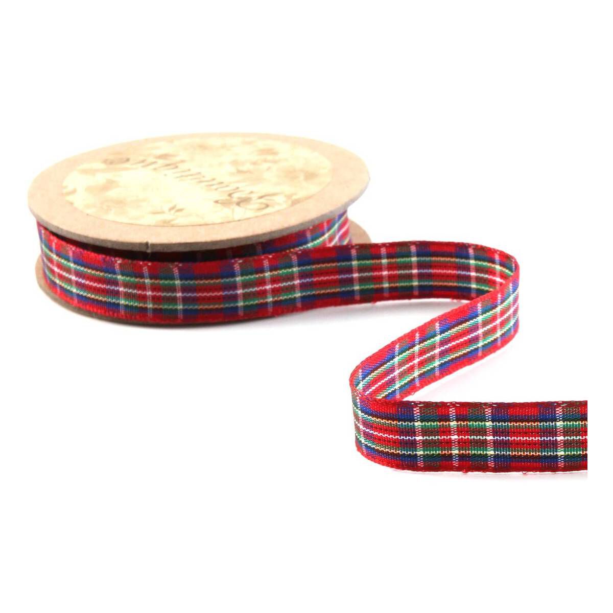 Red Tartan Ribbon 12mm x 5m | Hobbycraft