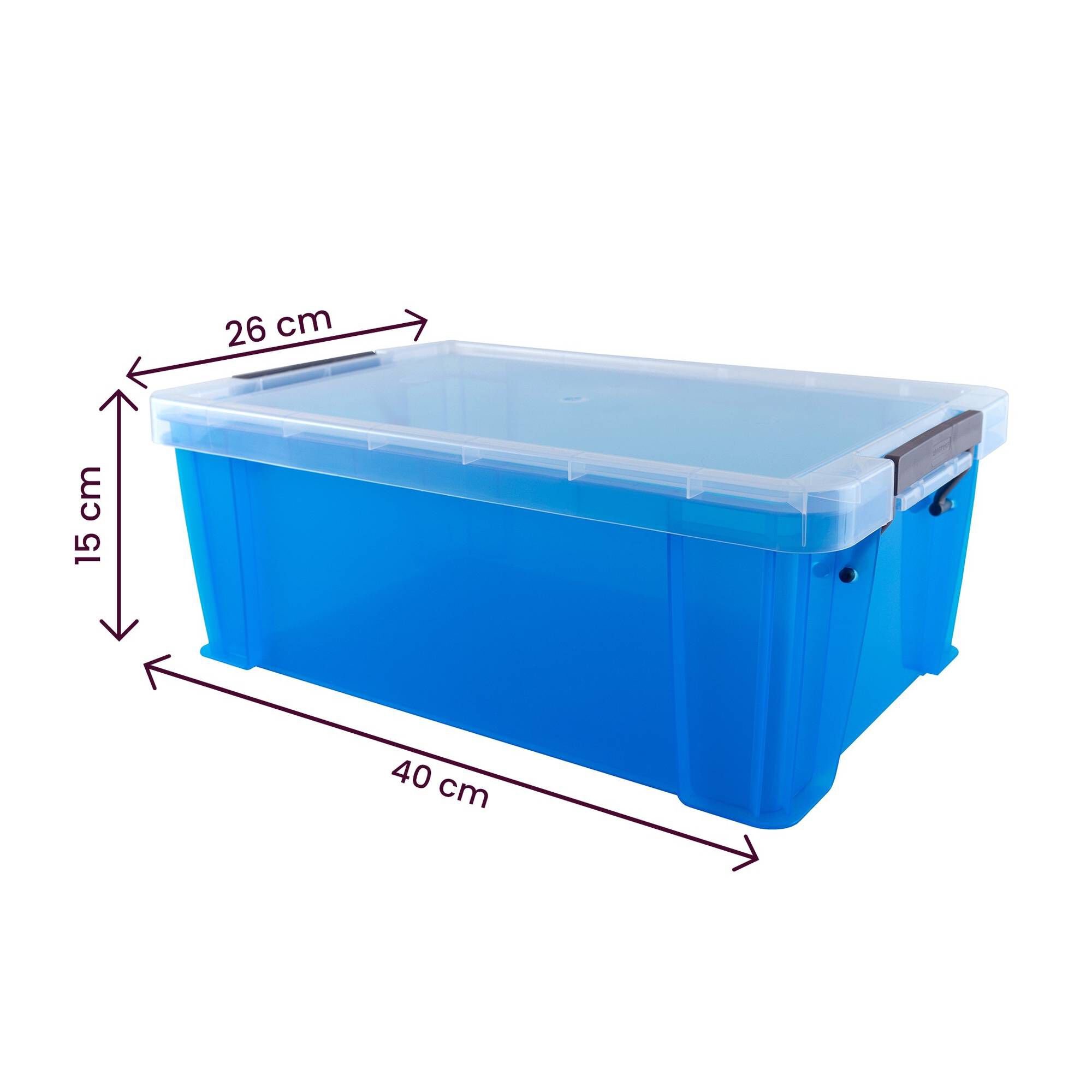 Whitefurze Allstore 10 Litre Transparent Blue Storage Box | Hobbycraft