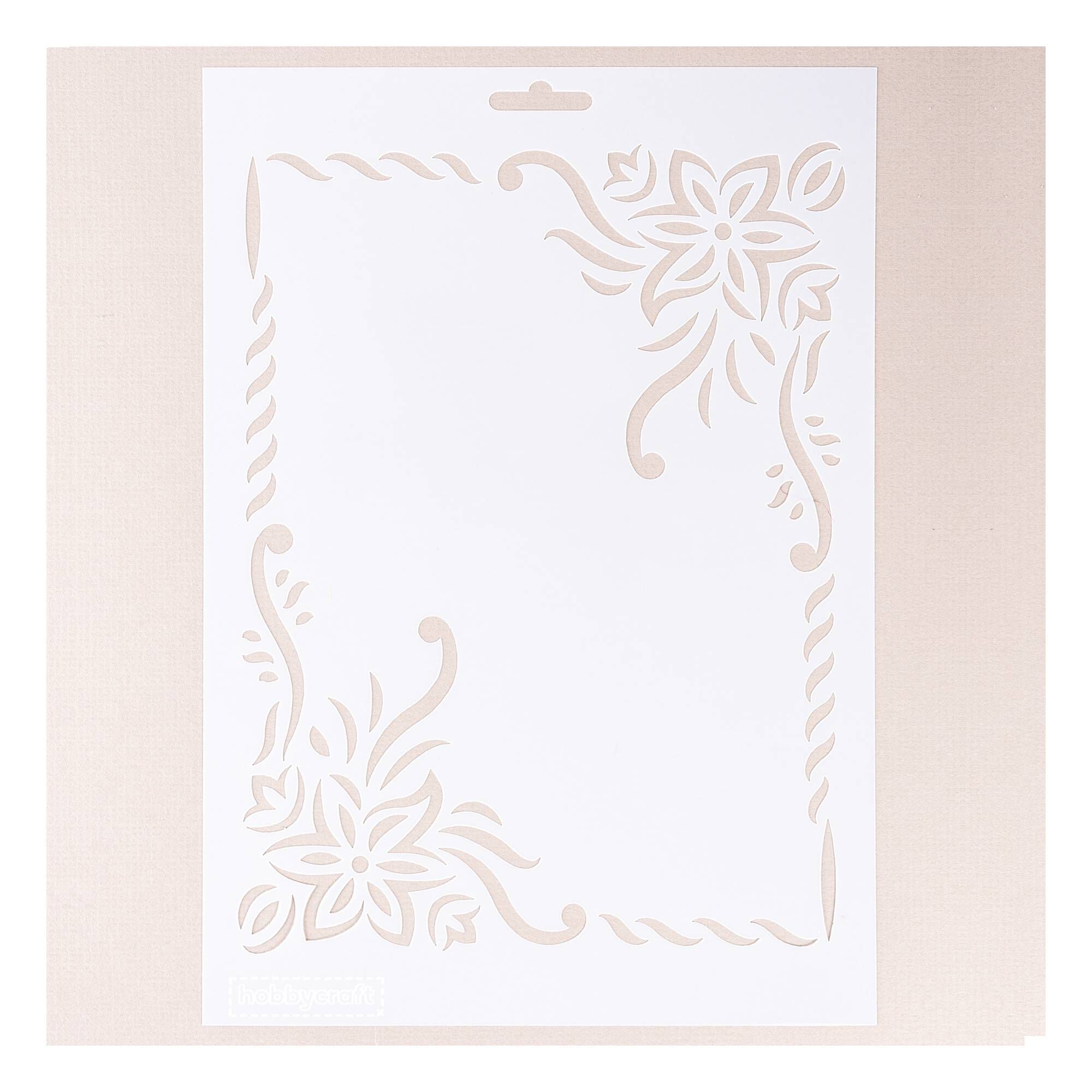 Floral Frame Stencil 21cm x 29cm | Hobbycraft