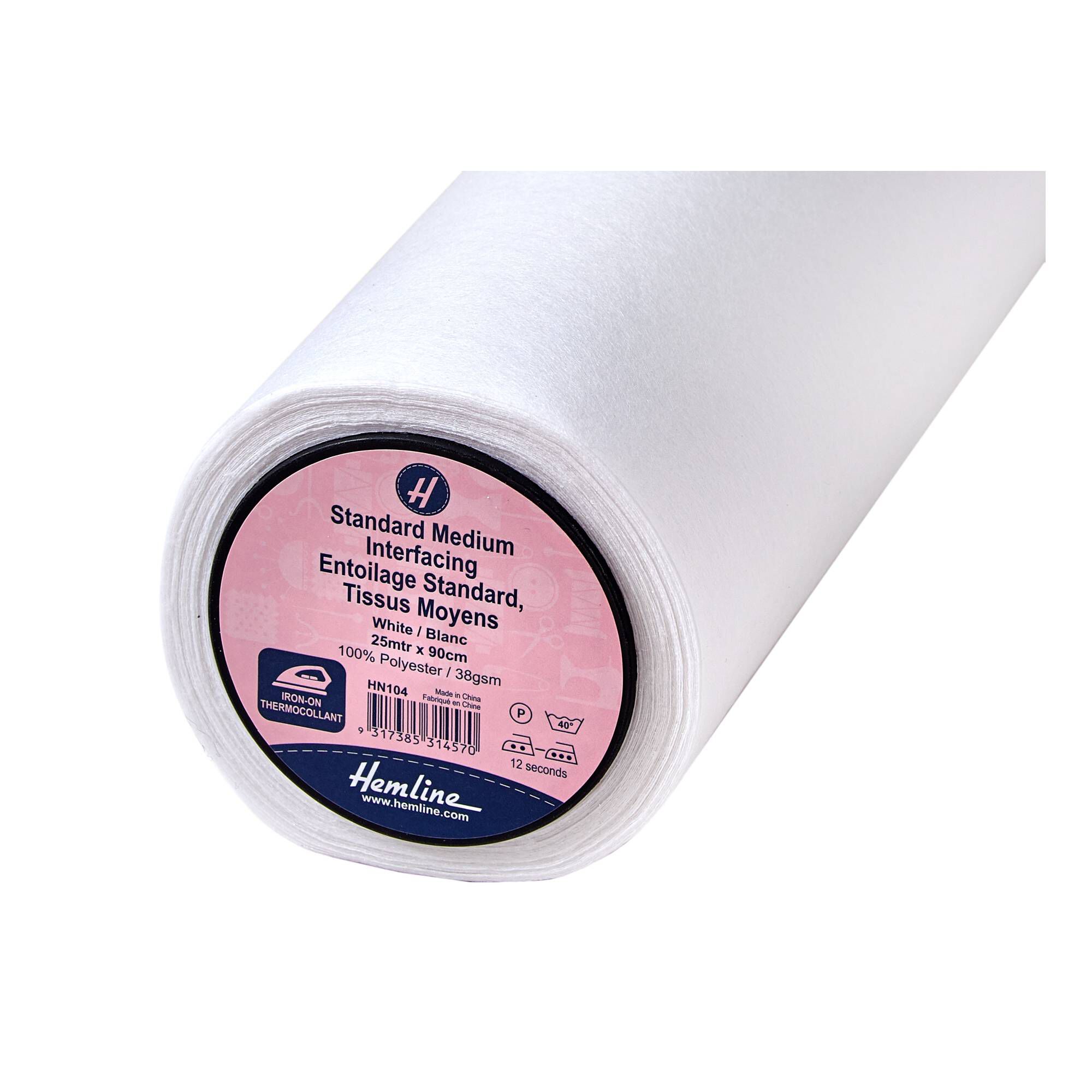 Hemline Iron-On Standard Medium Interfacing by the Metre | Hobbycraft