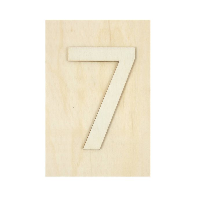 Wooden Number 7 Plaque 10cm x 15cm | Hobbycraft