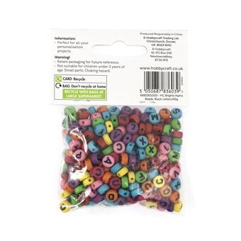 Black Letter Bright Alphabet Beads 40g | Hobbycraft