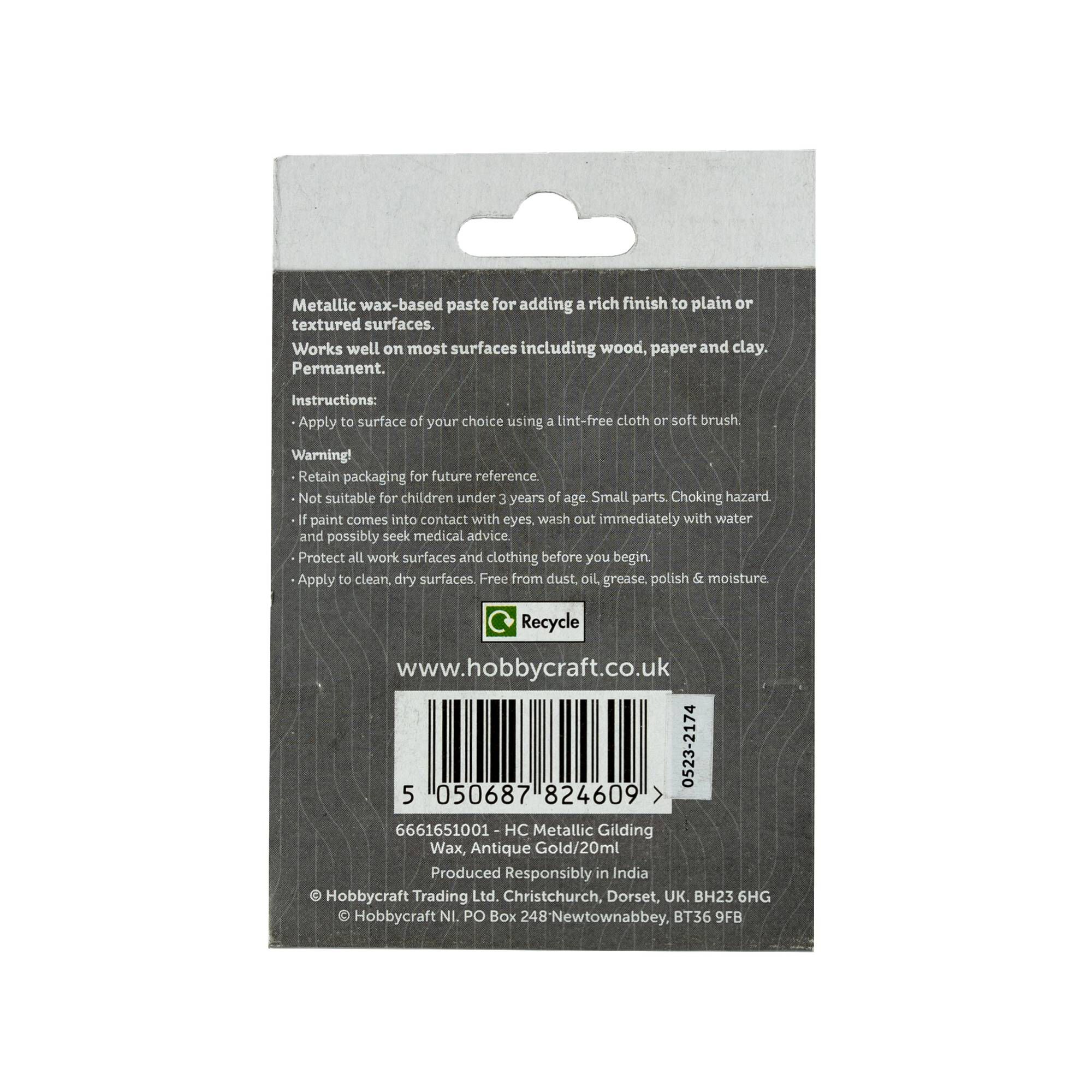 Antique Gold Metallic Gilding Wax 20ml | Hobbycraft