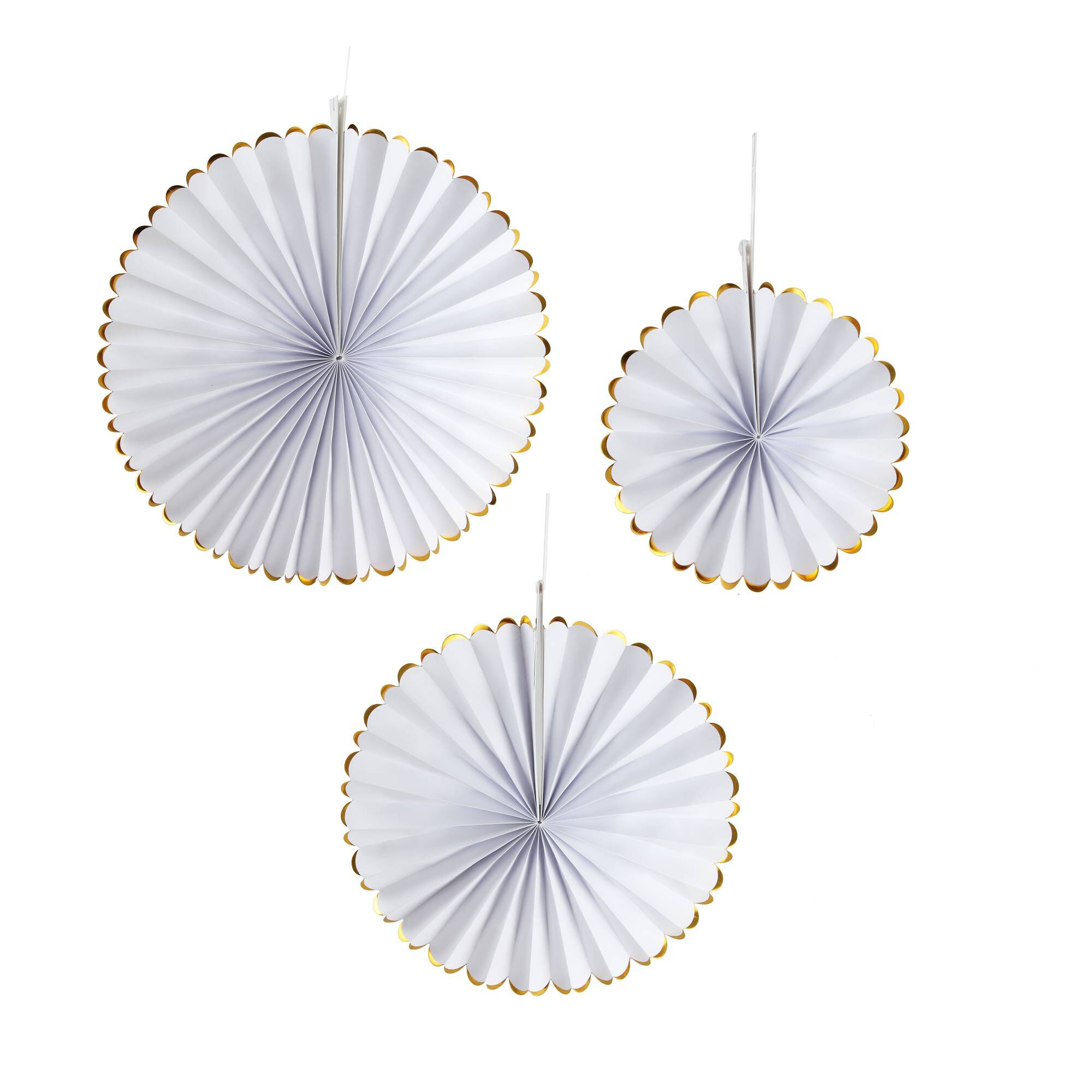 White Party Fan Decorations 3 Pack | Hobbycraft