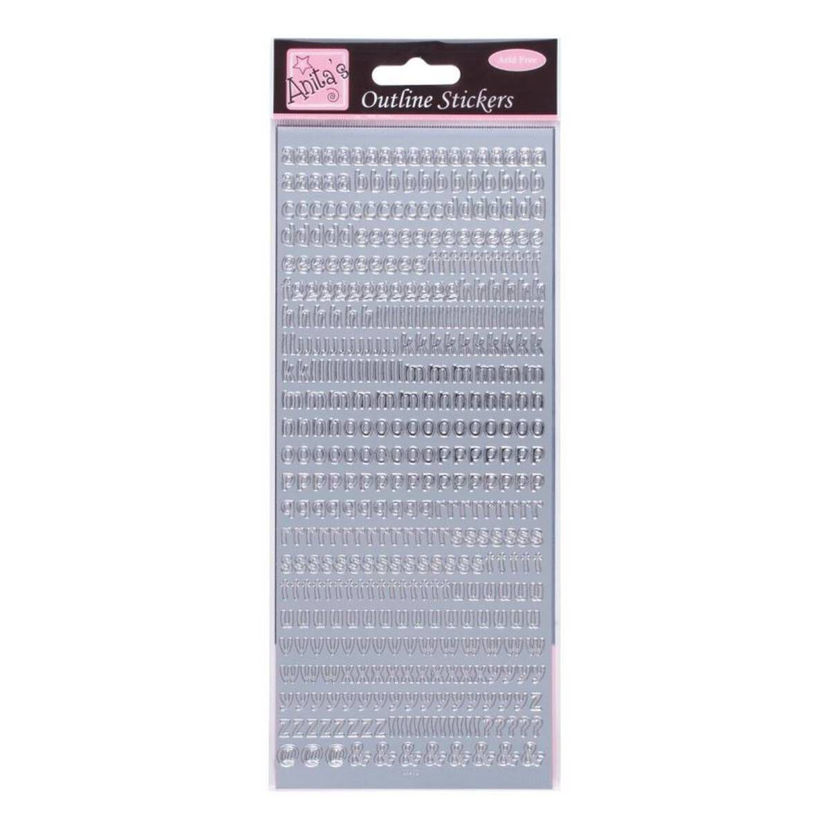 Anita's Silver Lowercase Alphabet Outline Stickers | Hobbycraft