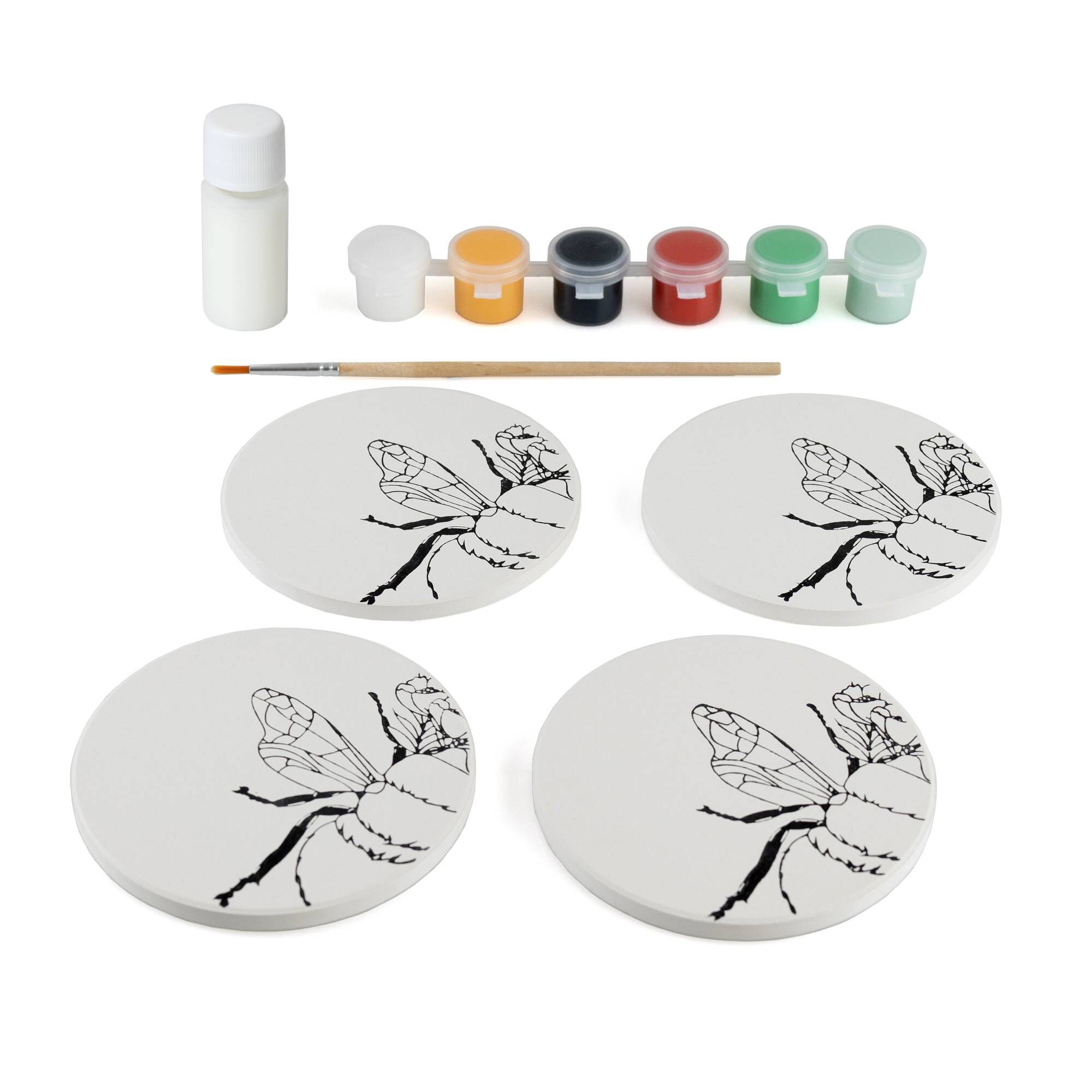 Artisan Paint Your Own Bee Coaster Set 4 Pack | Hobbycraft
