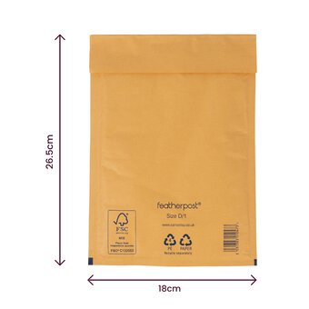 Brown Padded Envelopes 18cm x 26.5cm 3 Pack | Hobbycraft