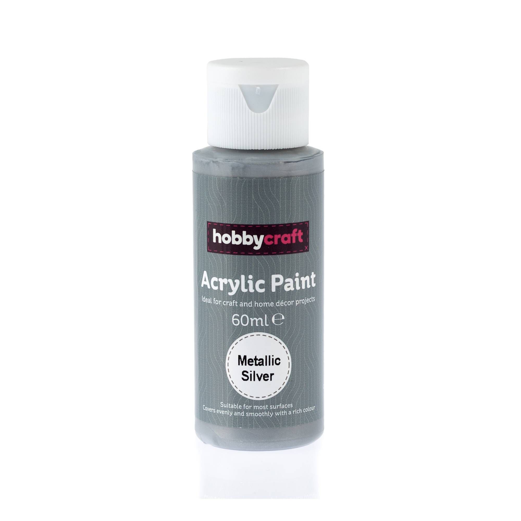 Metallic Silver Acrylic Craft Paint 60ml | Hobbycraft