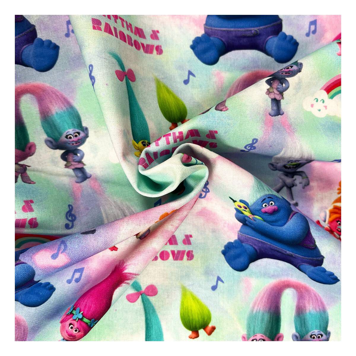 Trolls Snack Pack Cotton Fabric by the Metre | Hobbycraft