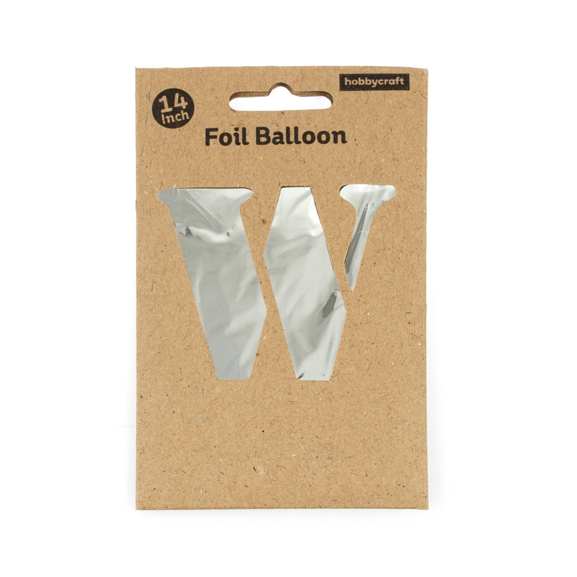 Silver Foil Letter W Balloon | Hobbycraft