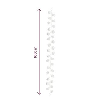 White Metal Flower Garland 1m | Hobbycraft