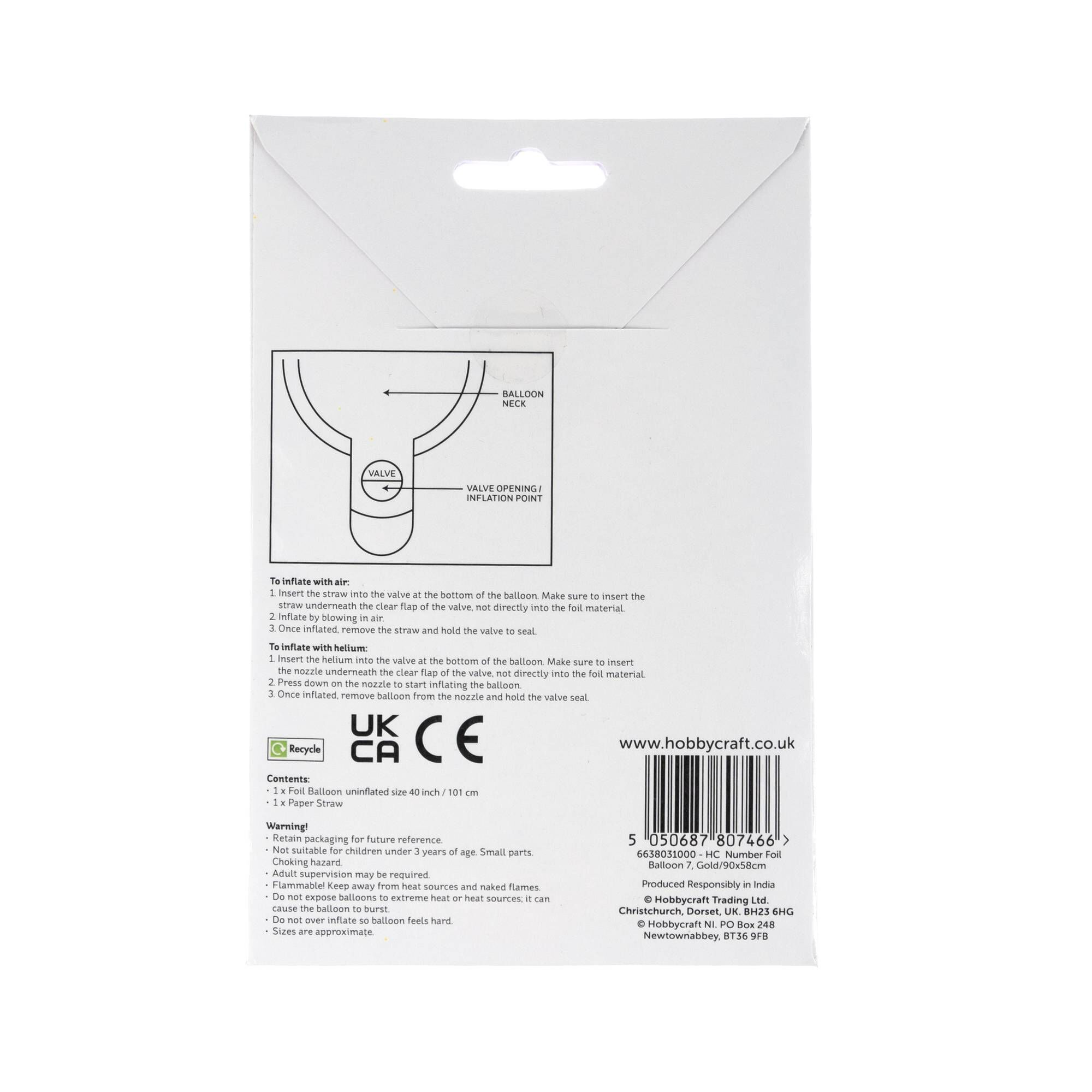 Extra Large Gold Foil Number 7 Balloon | Hobbycraft