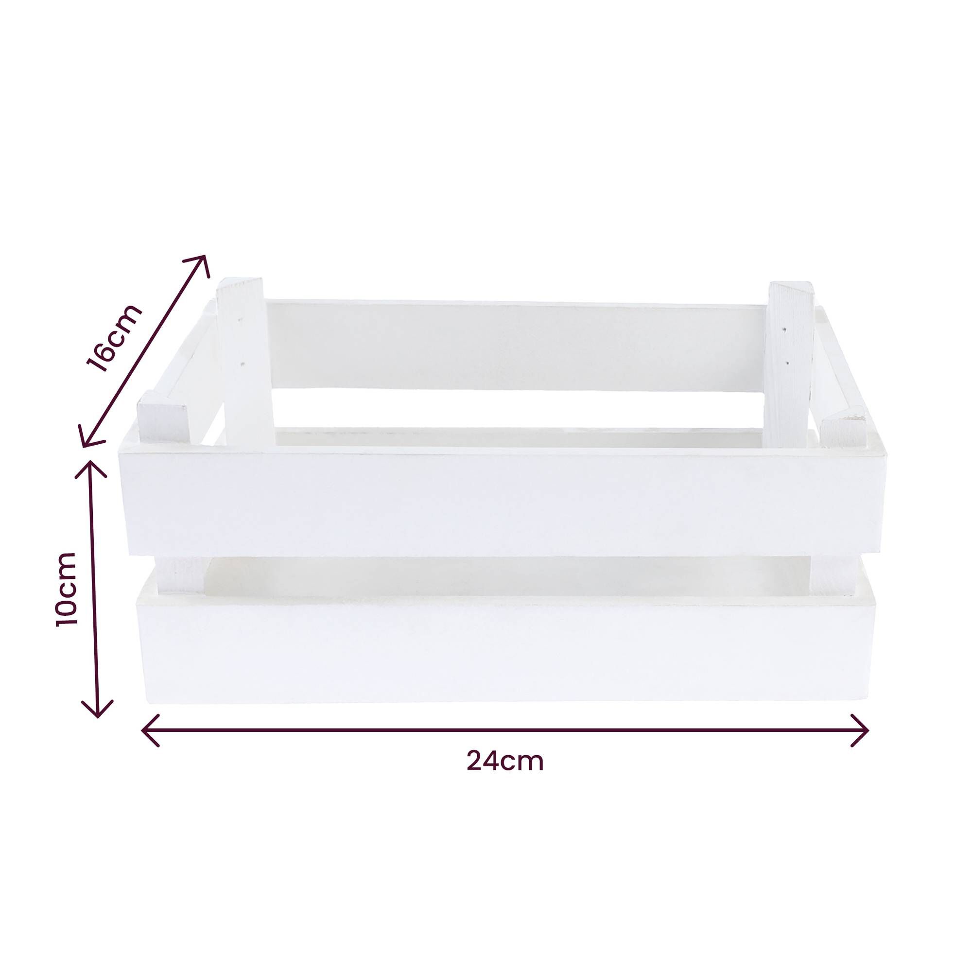 Mini White Wooden Crate 24cm x 16cm x 10cm | Hobbycraft