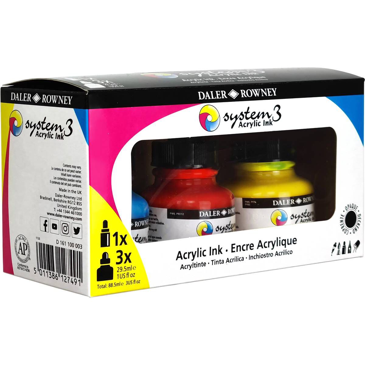 Daler-Rowney System3 Starter Ink Set 3 Pack | Hobbycraft