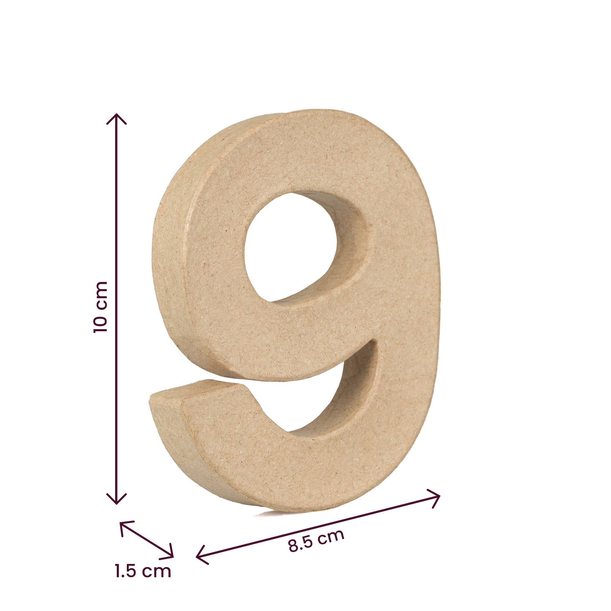 Mini Mache Number 9 10cm | Hobbycraft