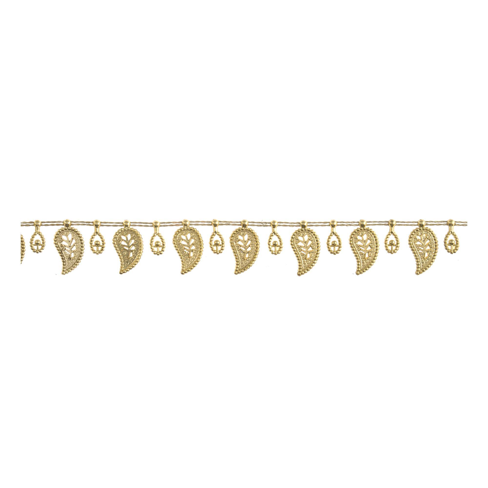 Gold Lacy Leaf Pearl Beading by the Metre | Hobbycraft
