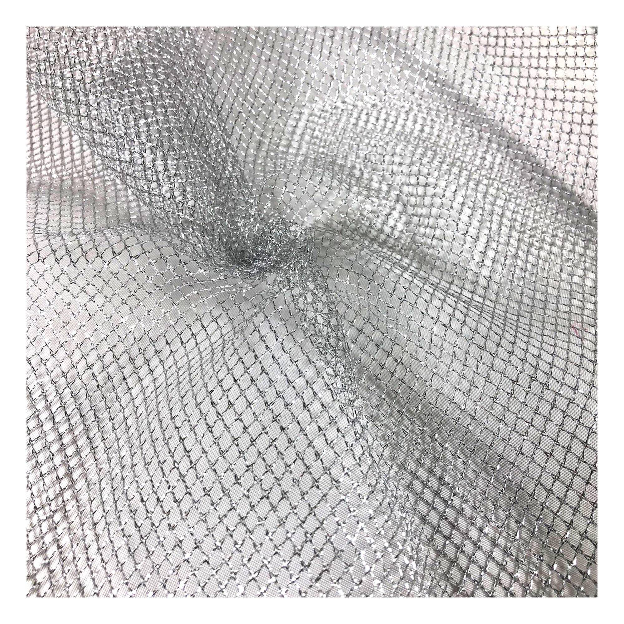 Silver Metallic Net Fabric by the Metre | Hobbycraft