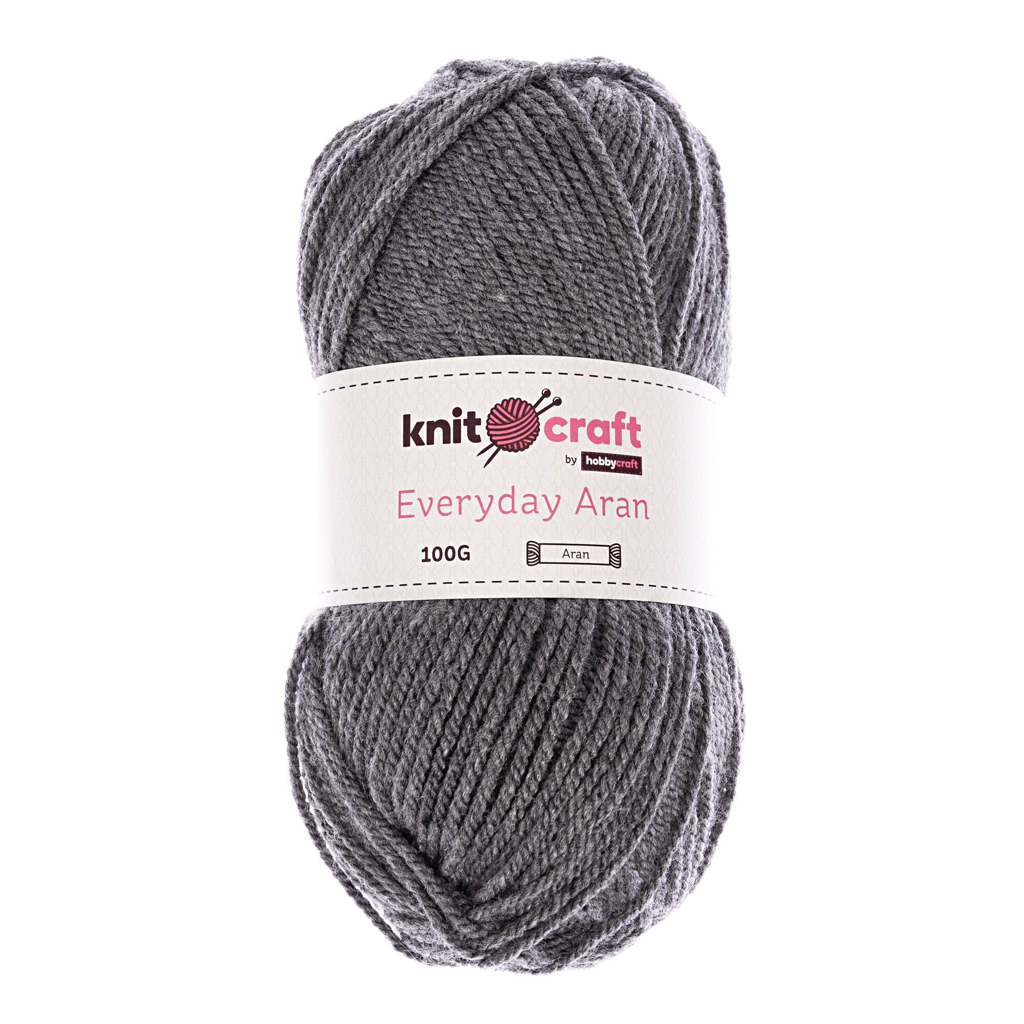 Knitcraft Dark Grey Everyday Aran Yarn 100g | Hobbycraft