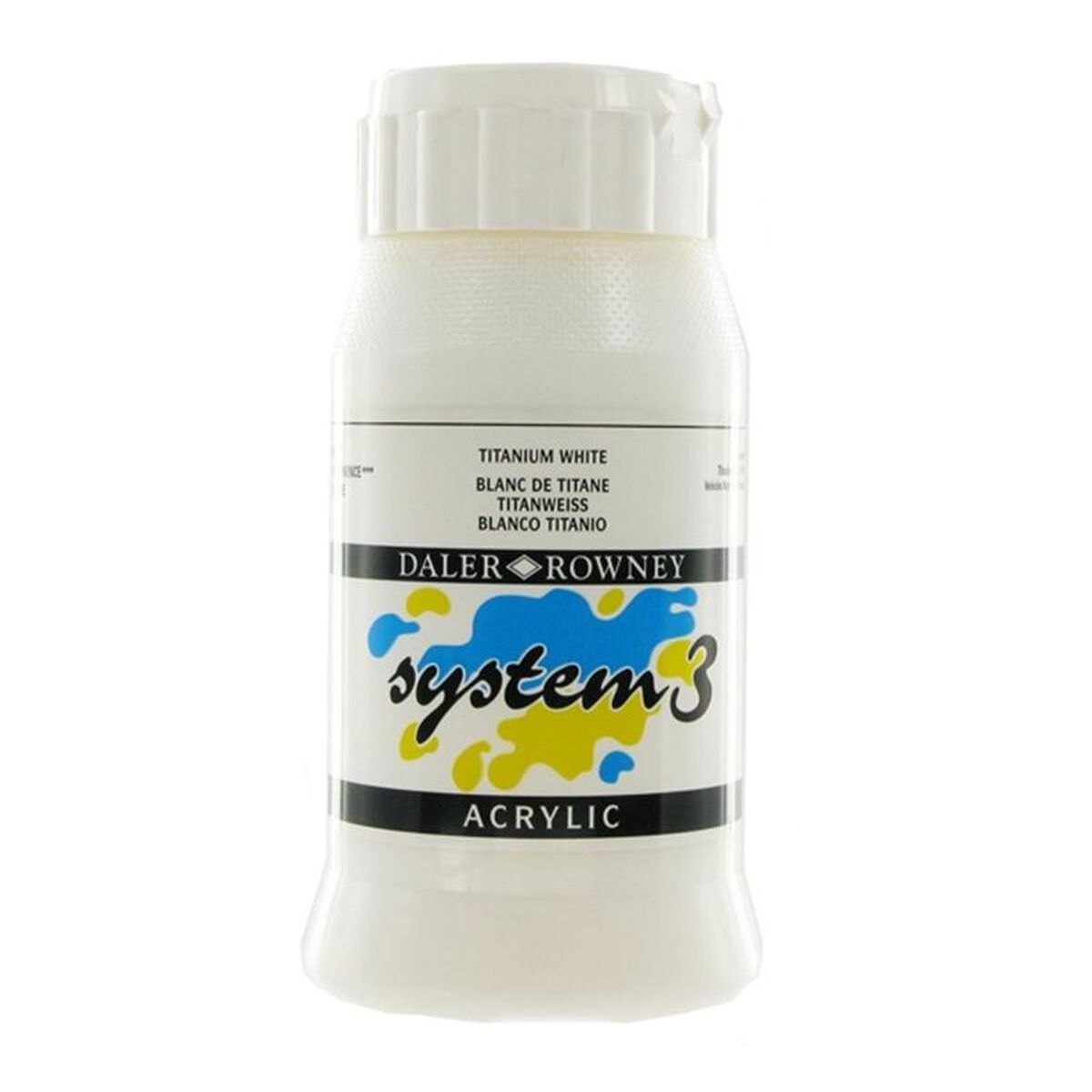 Daler-Rowney System 3 Titanium White Acrylic Paint 500ml | Hobbycraft