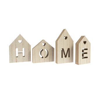 Wooden Home Houses Set 4 Pieces | Hobbycraft