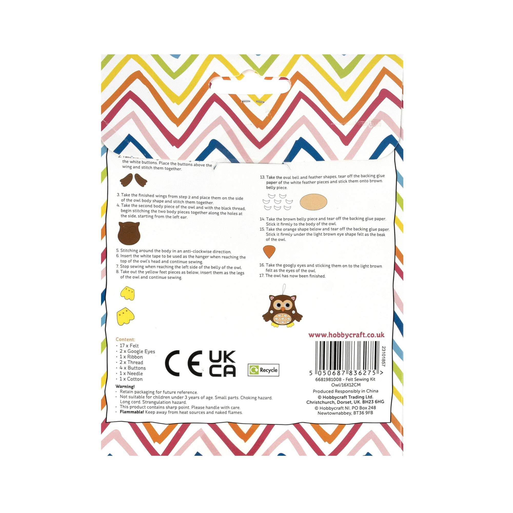 Owl Felt Sewing Kit | Hobbycraft