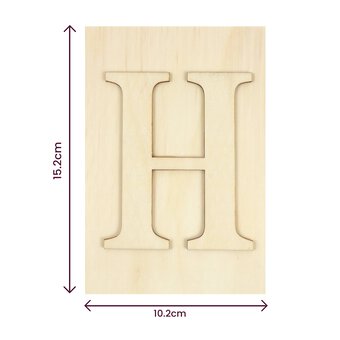 Wooden Letter H Plaque 10cm x 15cm | Hobbycraft