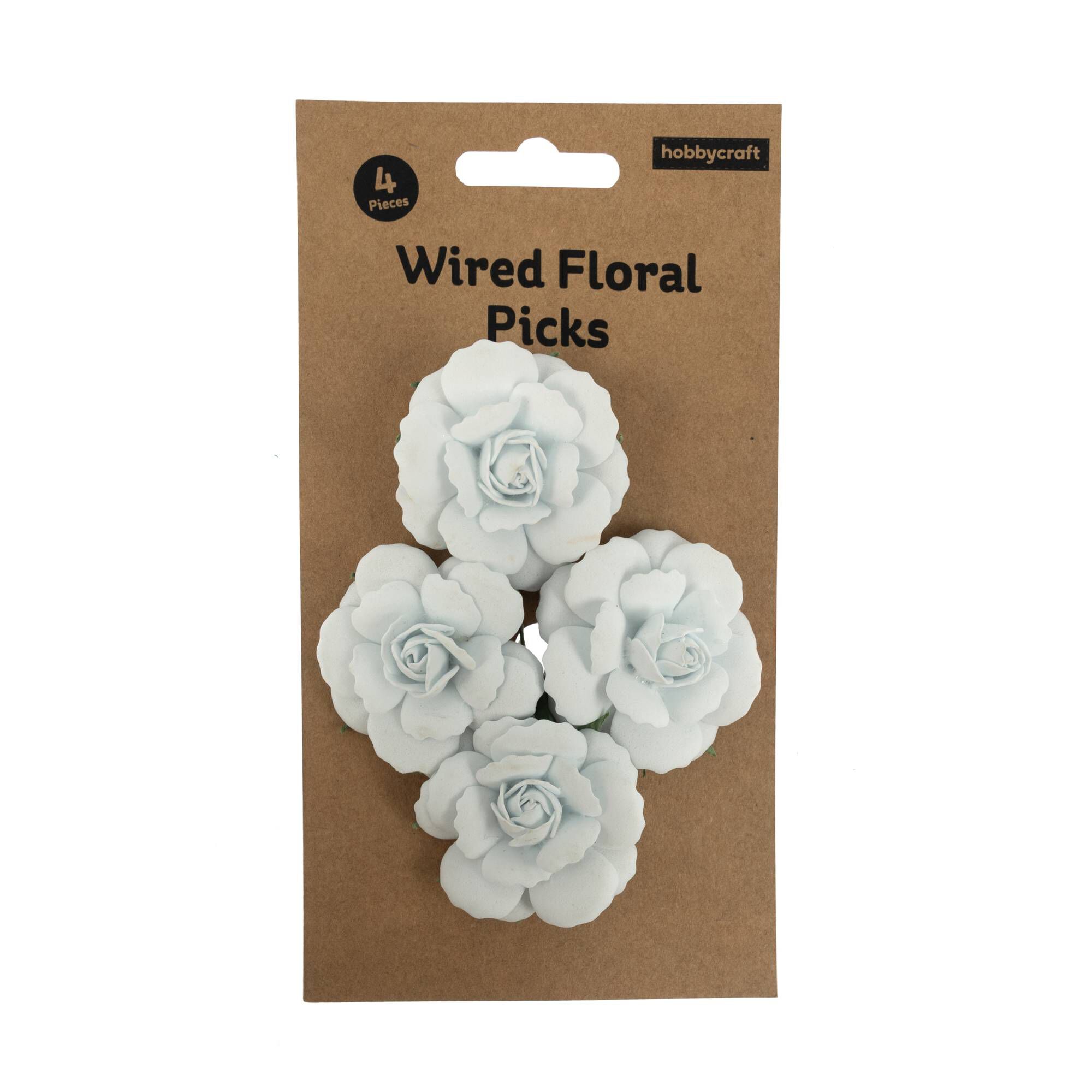 Cream Clara Flower Wired Floral Picks 4 Pieces | Hobbycraft