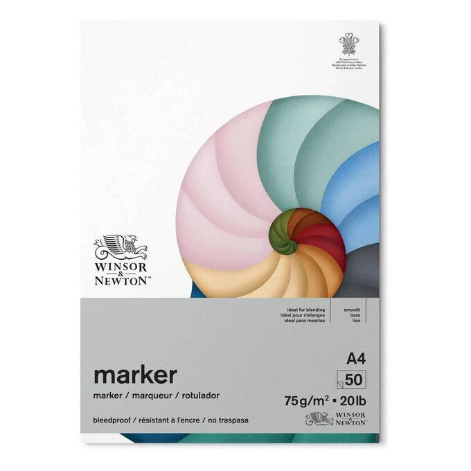 Winsor & Newton Bleedproof Marker Paper A4 50 Sheets | Hobbycraft