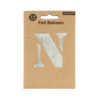 Silver Foil Letter N Balloon | Hobbycraft