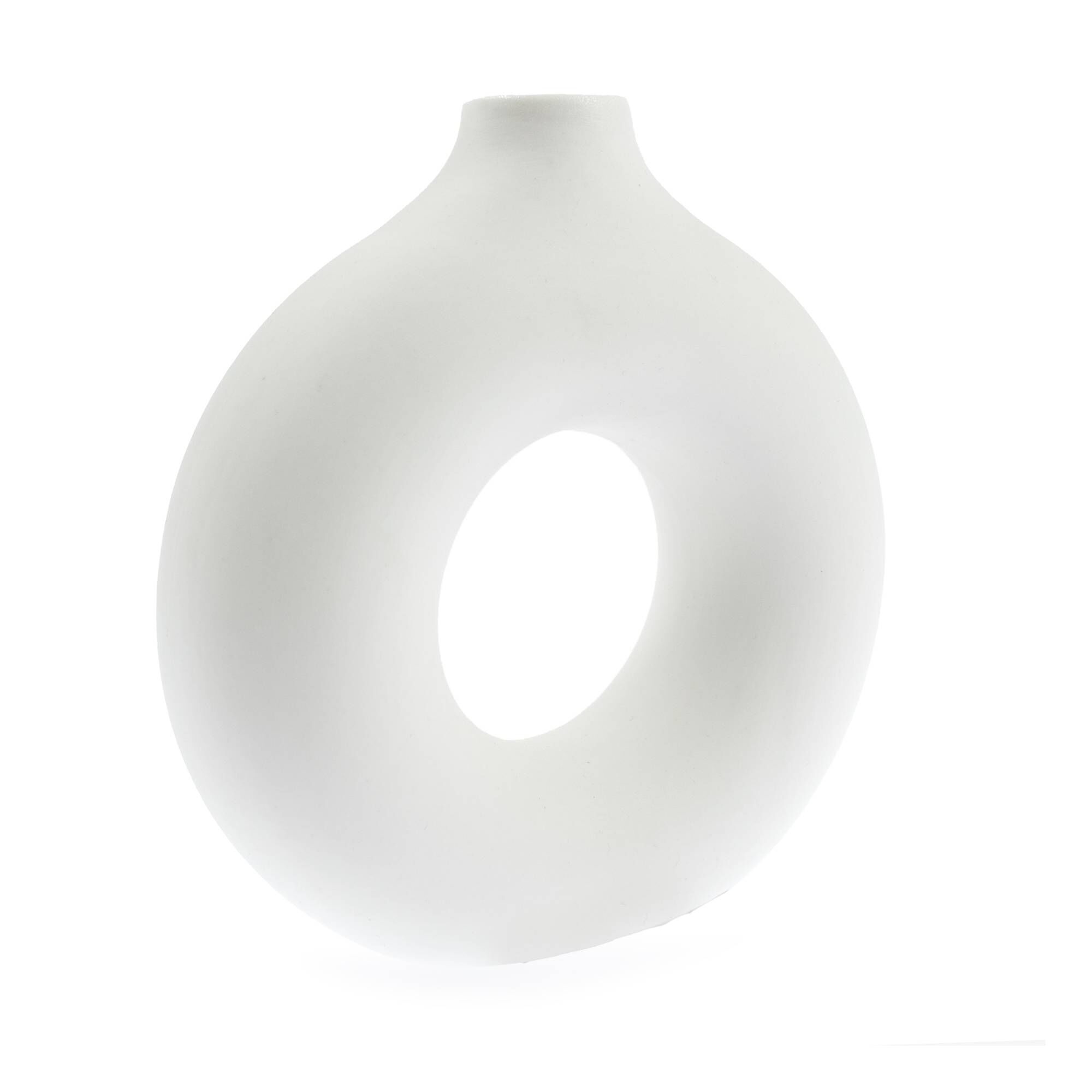 Ceramic Round Vase with Hole 13cm x 14cm | Hobbycraft