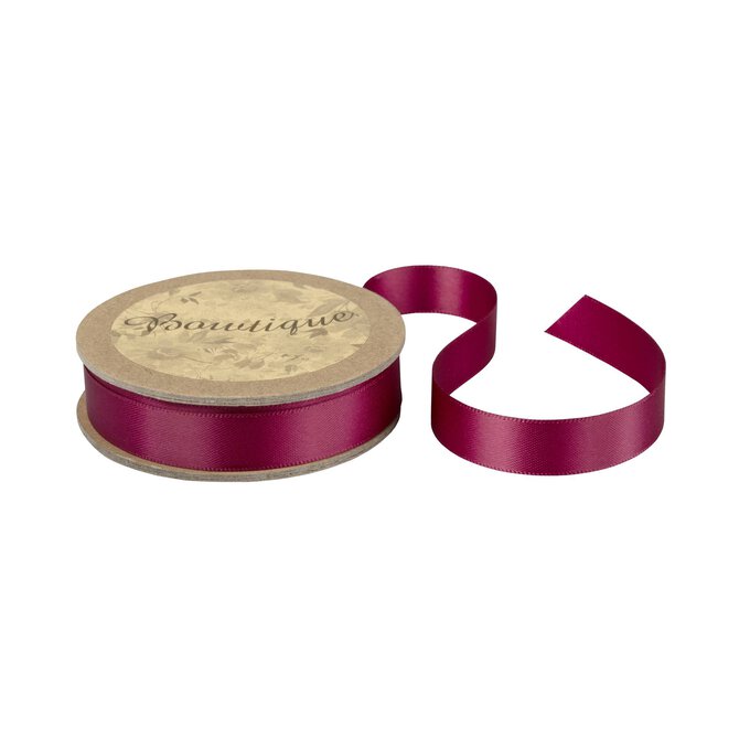 Wine Double-Faced Satin Ribbon 12mm x 5m | Hobbycraft