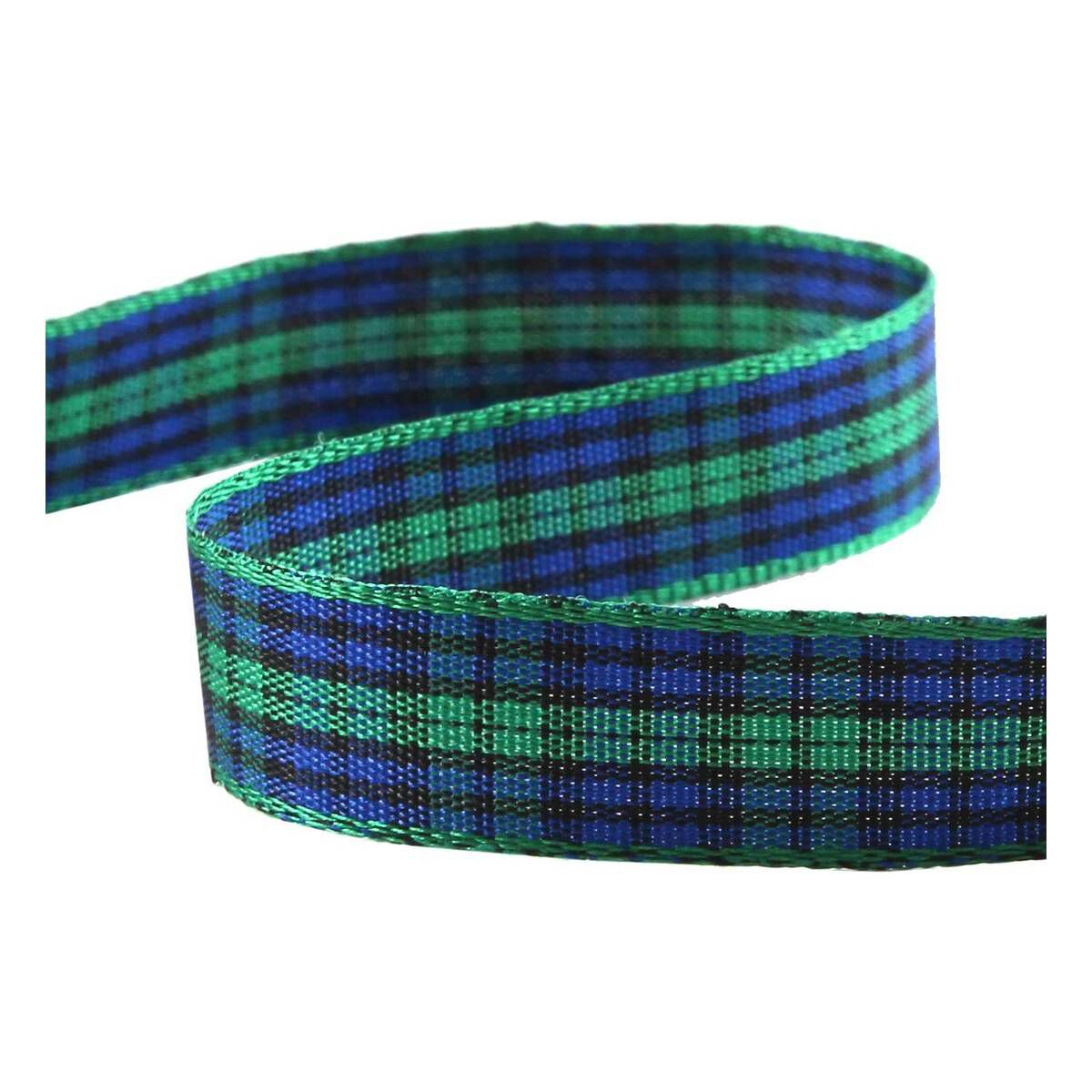 Blue Tartan Ribbon 12mm x 5m | Hobbycraft