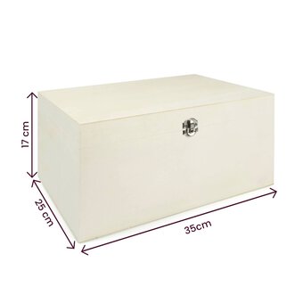 Wooden Storage Box 35cm x 25cm x 17cm | Hobbycraft