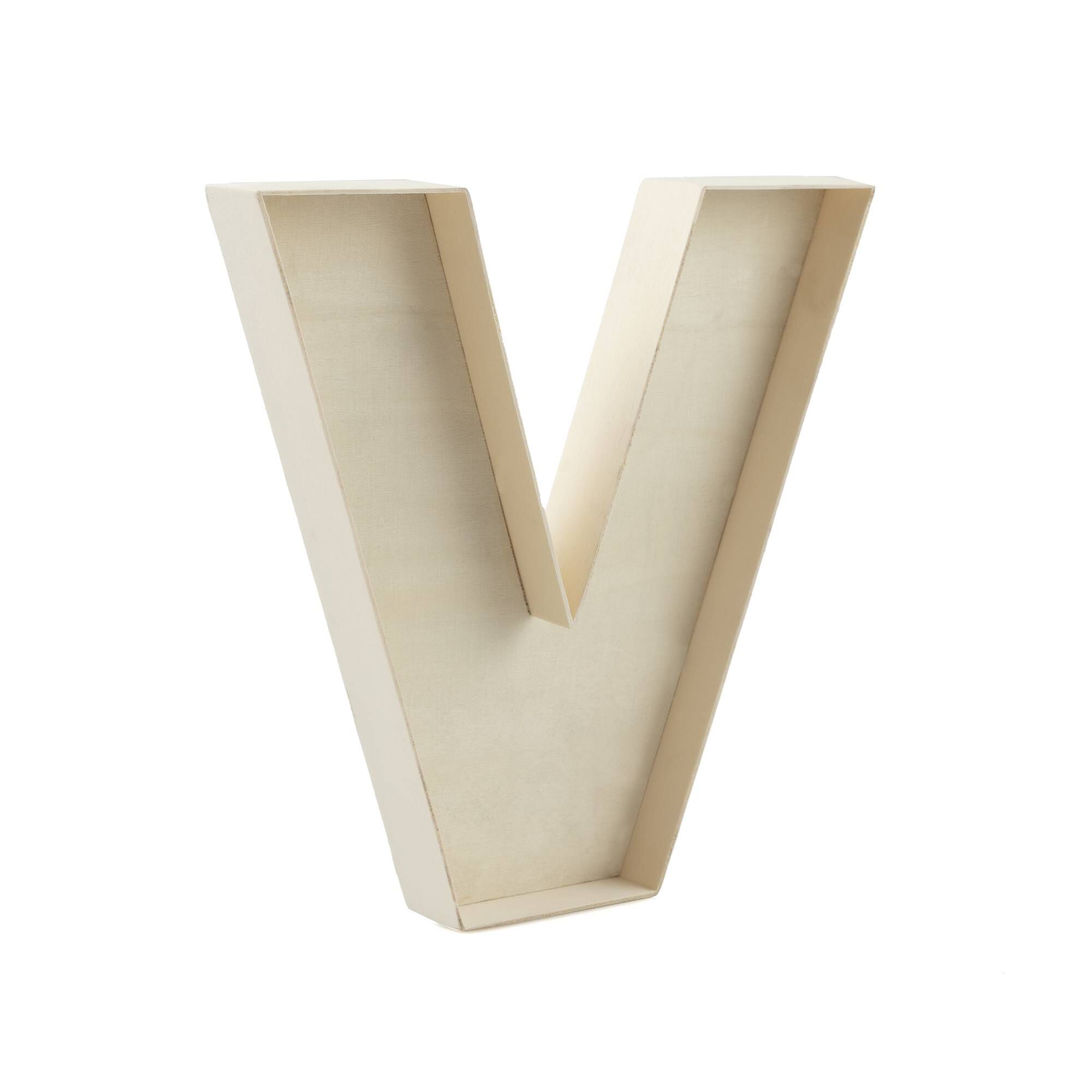 Wooden Fillable Letter V 22cm | Hobbycraft