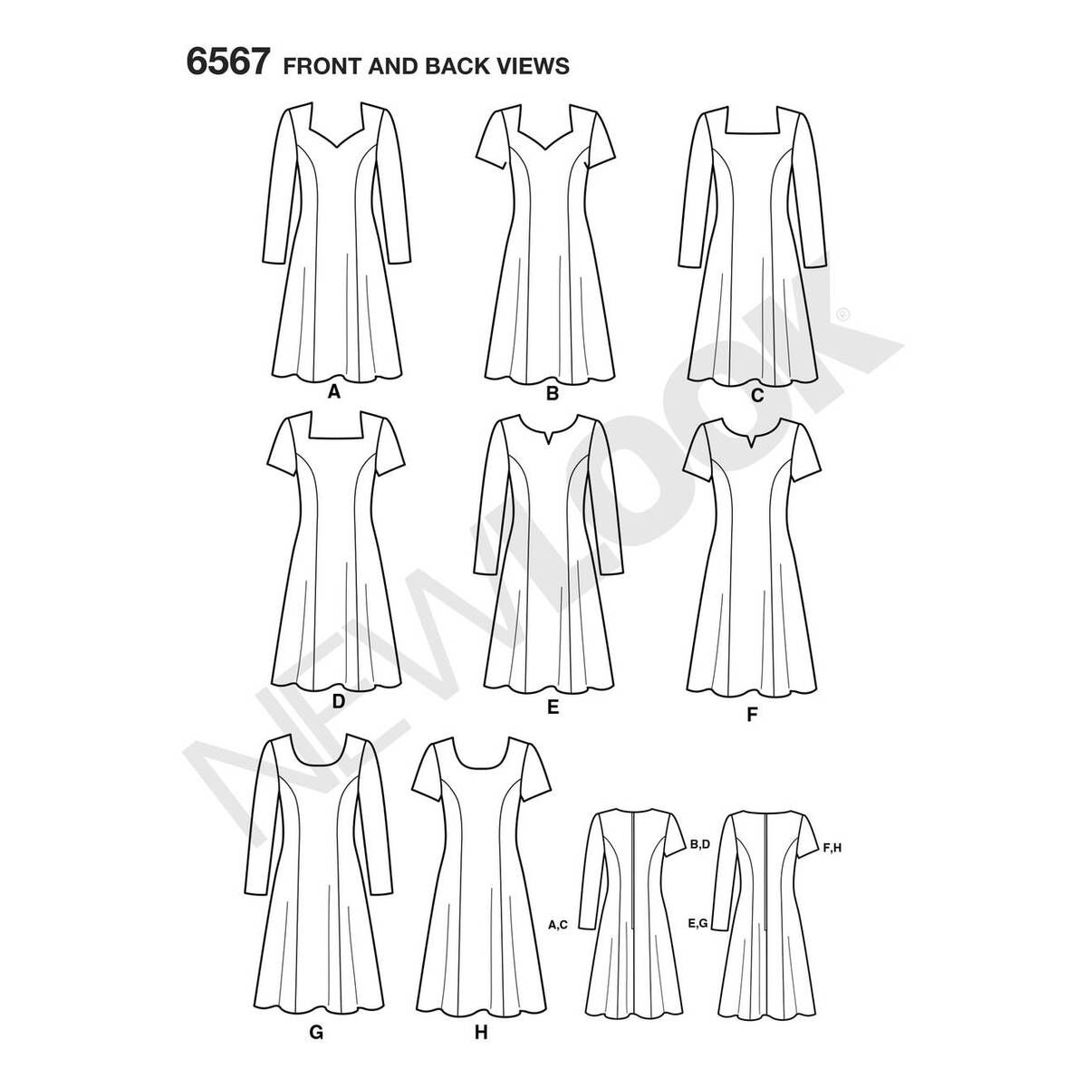 New Look Women's Dress Sewing Pattern 6567 | Hobbycraft
