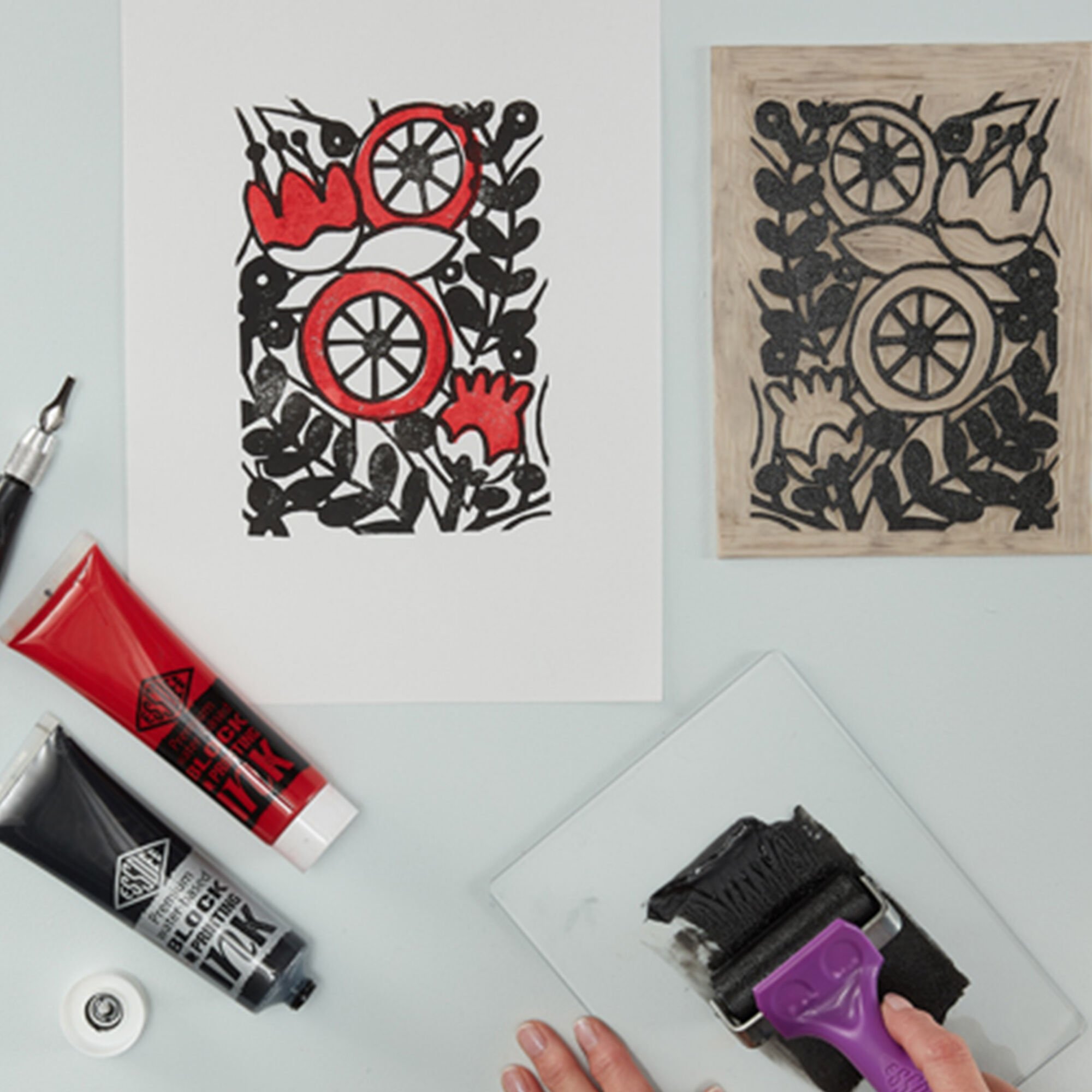 How to Create a Dual Colour Linocut Print | Hobbycraft