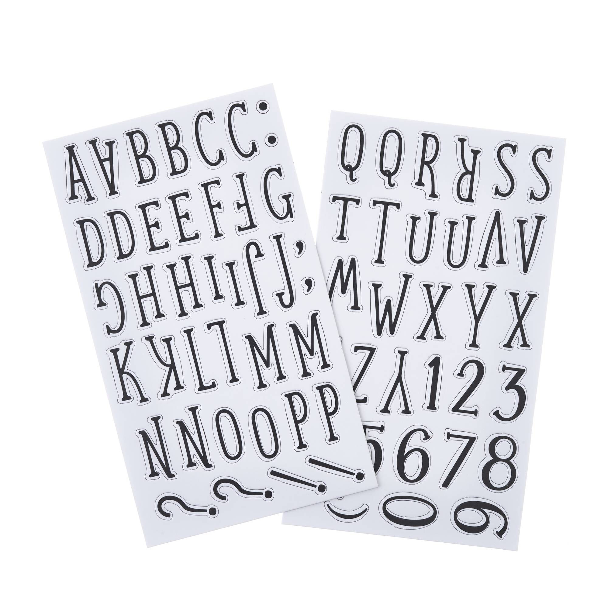 Black Handwriting Alphabet Chipboard Stickers 72 Pieces | Hobbycraft
