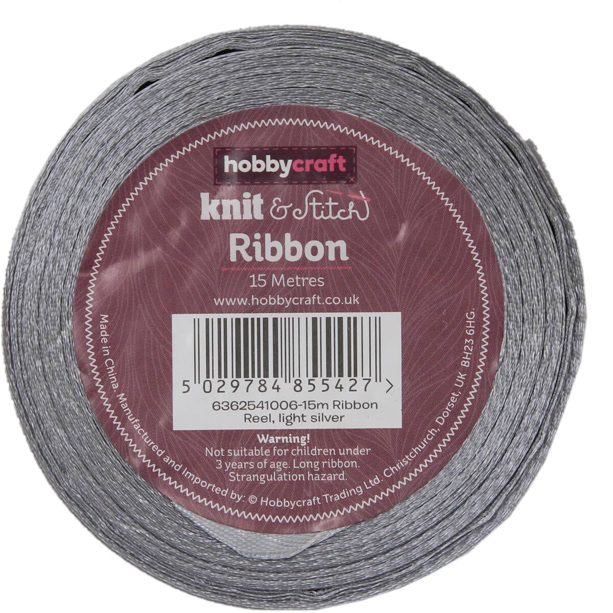 Light Silver Satin Ribbon 20mm x 15m | Hobbycraft