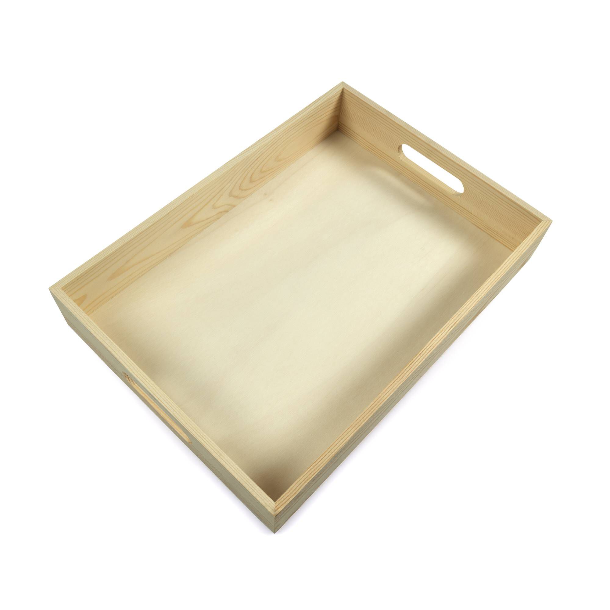 Wooden Rectangular Tray 35cm x 25cm x 6cm | Hobbycraft